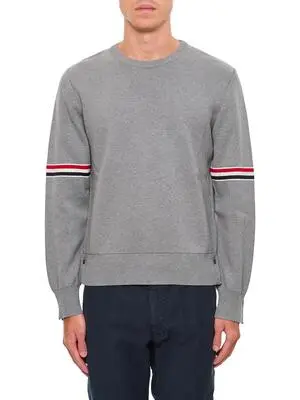 THOM BROWNE Thom Browne Crewneck Pullover With Sleeve Stripes