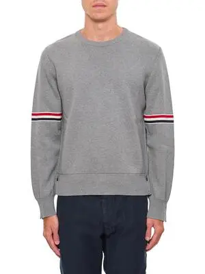 Thom Browne Crewneck Pullover With Sleeve Stripes - Multicolor