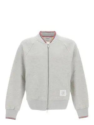 Thom Browne THOM BROWNE Cotton Loopback Bomber Jacket With Striped Detail Multicolor