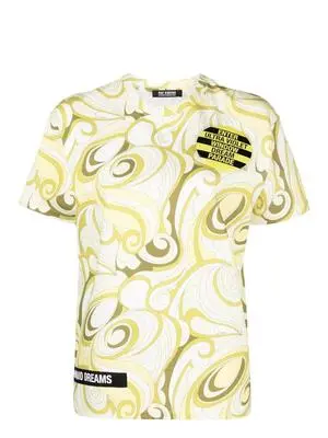 Raf Simons Abstract Pattern Cotton-blend T-shirt - Yellow