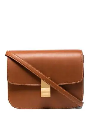 Celine Leather Shoulder Bag With Gold-tone Hardware - Brown