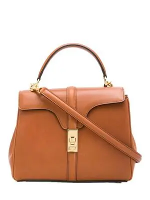 Celine CELINE Brown Lambskin Top Handle Bag Brown
