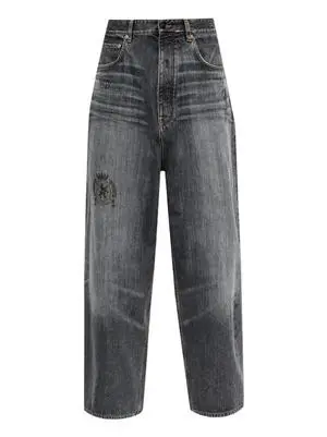 Balenciaga Grey Denim Wide-leg Jeans - Gray