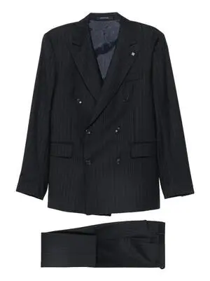 Tagliatore Suits Double Breasted Suits - Blue