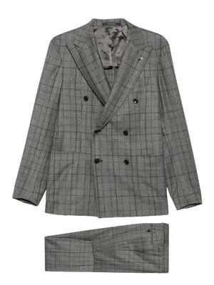 Tagliatore Grey Suits Double Breasted Suits - Gray