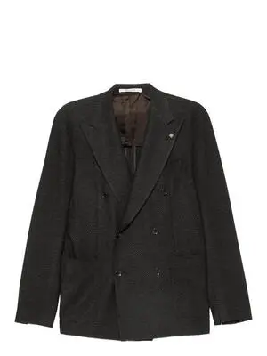 Tagliatore Double-breasted Peak Lapel Blazer - Brown