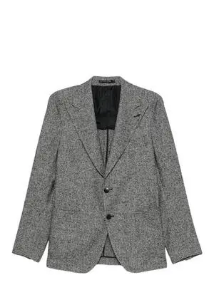 Tagliatore Grey Houndstooth Blazer - Gray
