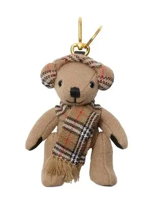 Burberry Check Scarf Teddy Bear Charm - Red