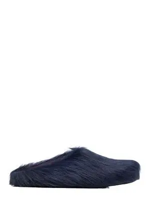 Marni MARNI Shearling Trimmed Slip-On Slippers Blue