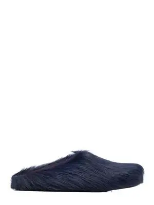 Marni MARNI Shearling Trimmed Slip-On Slippers Blue