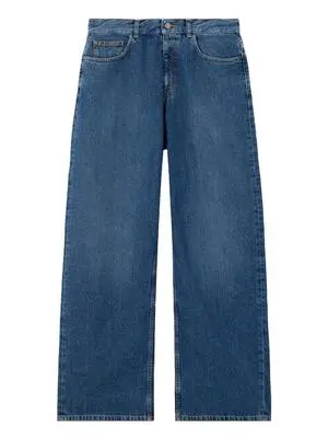 Palm Angels Wide Leg Denim Jeans - Blue