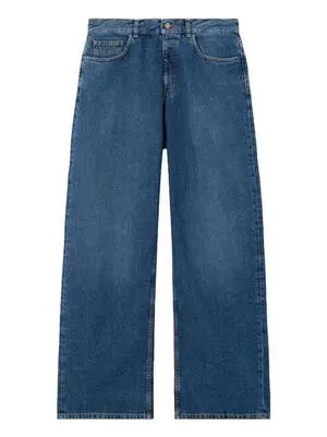 Palm Angels Wide Leg Denim Jeans - Blue