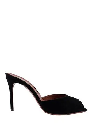 Paris Texas Vera Suede Peep-toe High Heel Sandals - Black