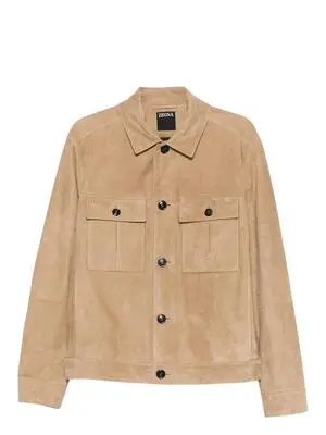 Zegna Neutrals Jackets Shirt Jackets - Cream