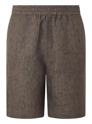 Sunspel Straight-leg Linen Shorts - Brown