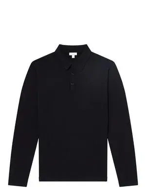 Sunspel Sea Island Cotton Polo Shirt - Black