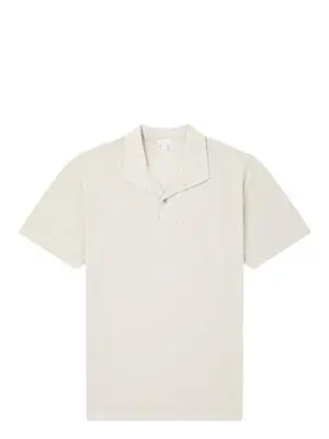 Sunspel Linen-piqué Polo Shirt - Neutrals