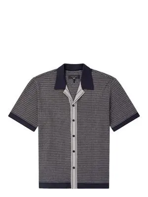 Rag & Bone Camp-collar Cotton-blend Shirt - Blue
