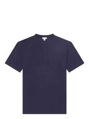 Sunspel Cotton And Linen-blend T-shirt - Blue