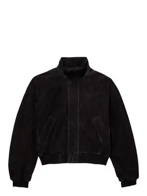 Balenciaga Suede Zip-up Jacket - Black