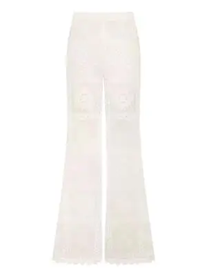 Zimmermann Aster Embroidered Palazzo Pants - Neutrals