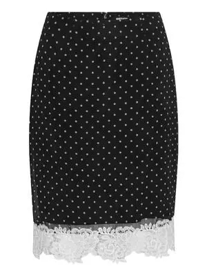 ROTATE BY BIRGER CHRISTENSEN Lace Polka-dot Pencil Skirt - Black