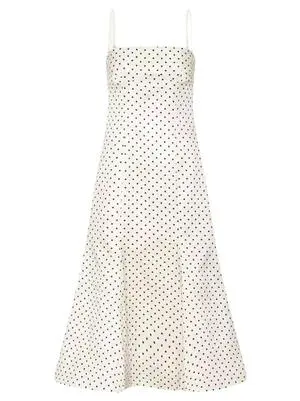 ROTATE BY BIRGER CHRISTENSEN Polka Dot Midi Dress - Neutrals