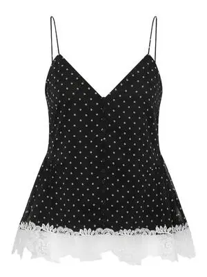 ROTATE BY BIRGER CHRISTENSEN Polka-dot Lace Top - Black