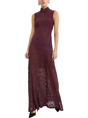 ROTATE BY BIRGER CHRISTENSEN Bordeaux Lace Maxi Dress - Red