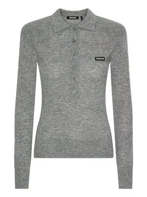 ROTATE BY BIRGER CHRISTENSEN Long-sleeve Polo Top - Grey