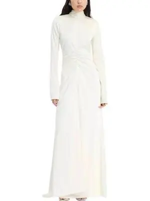 ROTATE BY BIRGER CHRISTENSEN Long-sleeve Scarf Maxi Dress - Neutrals
