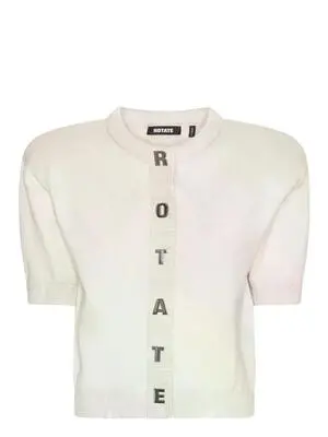 ROTATE BY BIRGER CHRISTENSEN Letter Buttoned Cardigan - Neutrals