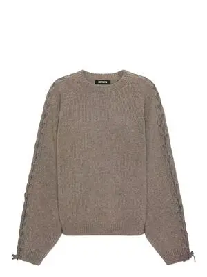 ROTATE BY BIRGER CHRISTENSEN Knit Sweater With Lacing Detail - Brown
