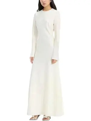 ROTATE BY BIRGER CHRISTENSEN Bias Cut Floral Maxi Dress - Neutrals