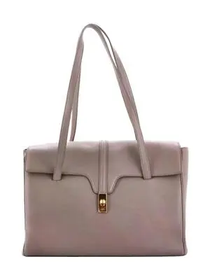 Celine Soft 16 Shoulder Bag In Grained Calfskin - Grey