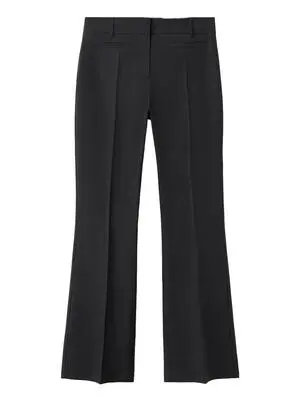 Mango Serin Stretch Cotton Flare Trousers - Black