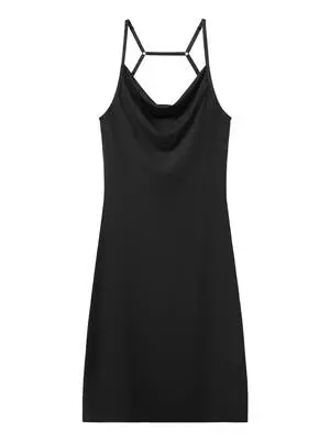 Mango Open Back Cowl Neck Mini Dress - Black