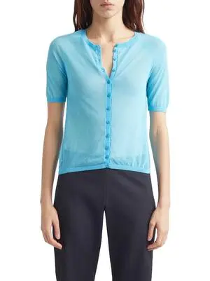 Paloma Wool Patinela Sheer Organic Cotton Blend Cardigan - Blue