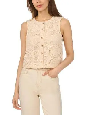 CECE DUPRAZ Crochet Vest - Natural