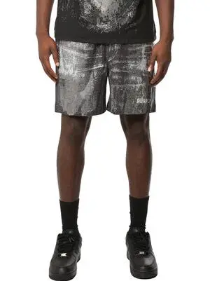 PURPLE BRAND Embellished Water Repellent Drawstring Shorts - Black