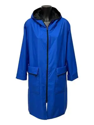 MAXJENNY Mid Length Hooded Rain Jacket - Blue