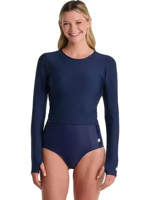 Coolibar Upf 50+ Sun Protection Bayfront Long Sleeve Rash Guard Top - Navy