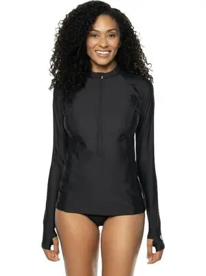 Coolibar Coolibar Escalante Zip Rash Guard Black