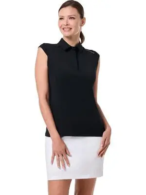 Coolibar Dew Performance Sleeveless Golf Polo - Black