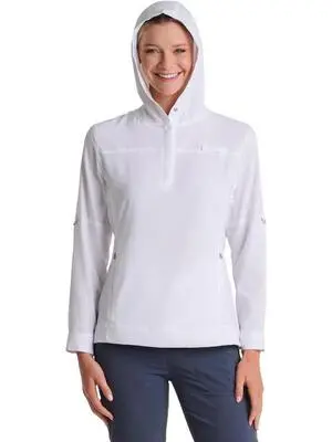 Coolibar Upf 50+ Sun Protection Henley Hoodie - White