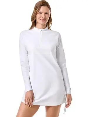 Coolibar Ruche Long Sleeve Swim Shirt Upf 50+ Sun Protection - White