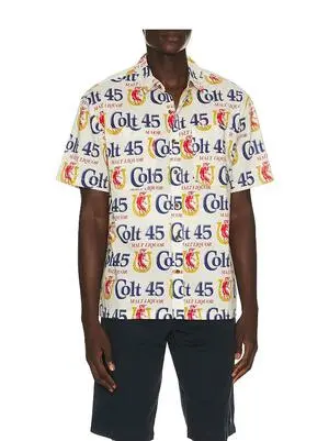 Brixton X Colt 45 Short Sleeve Shirt In White - Multi