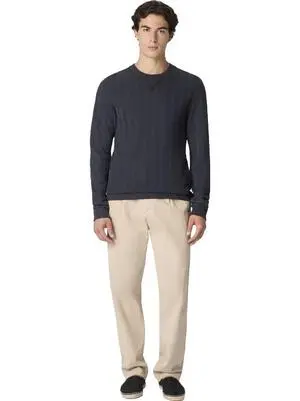 Missoni Crew-neck Sweatshirt With Tone-on-tone Zigzag Pattern - Blue