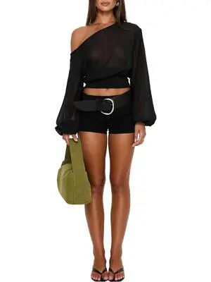 PRINCESS POLLY Princess Polly Idalina One-Shoulder Chiffon Top