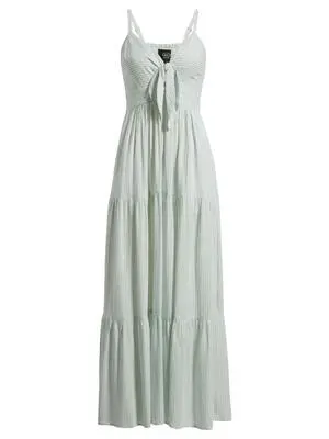 CECE DUPRAZ Stripe Tie Front Maxi Dress - Canopy Green